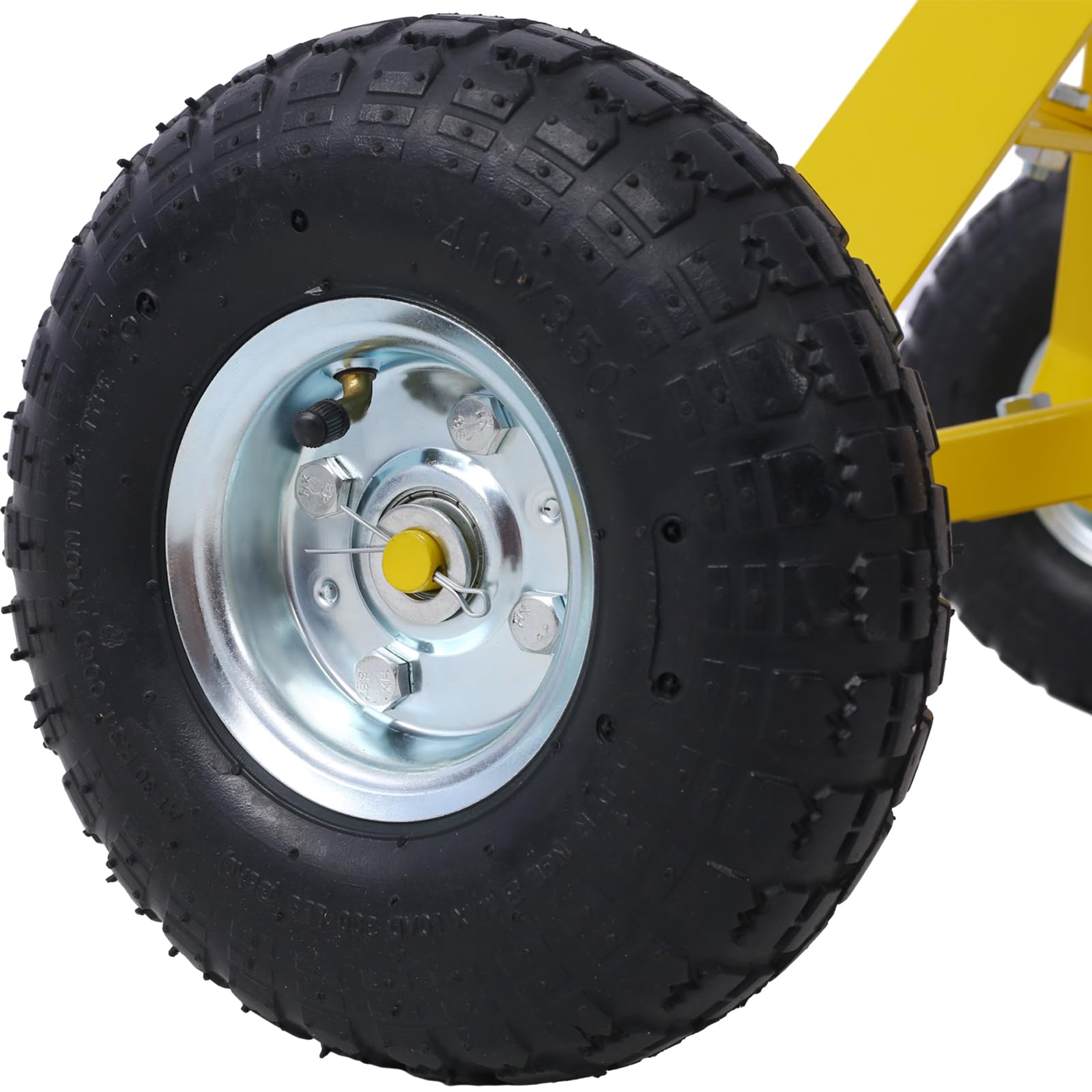 Miscoos Trailer Dolly with Pneumatic Tires - 600 Lb. Maximum Capacity,Yellow Color