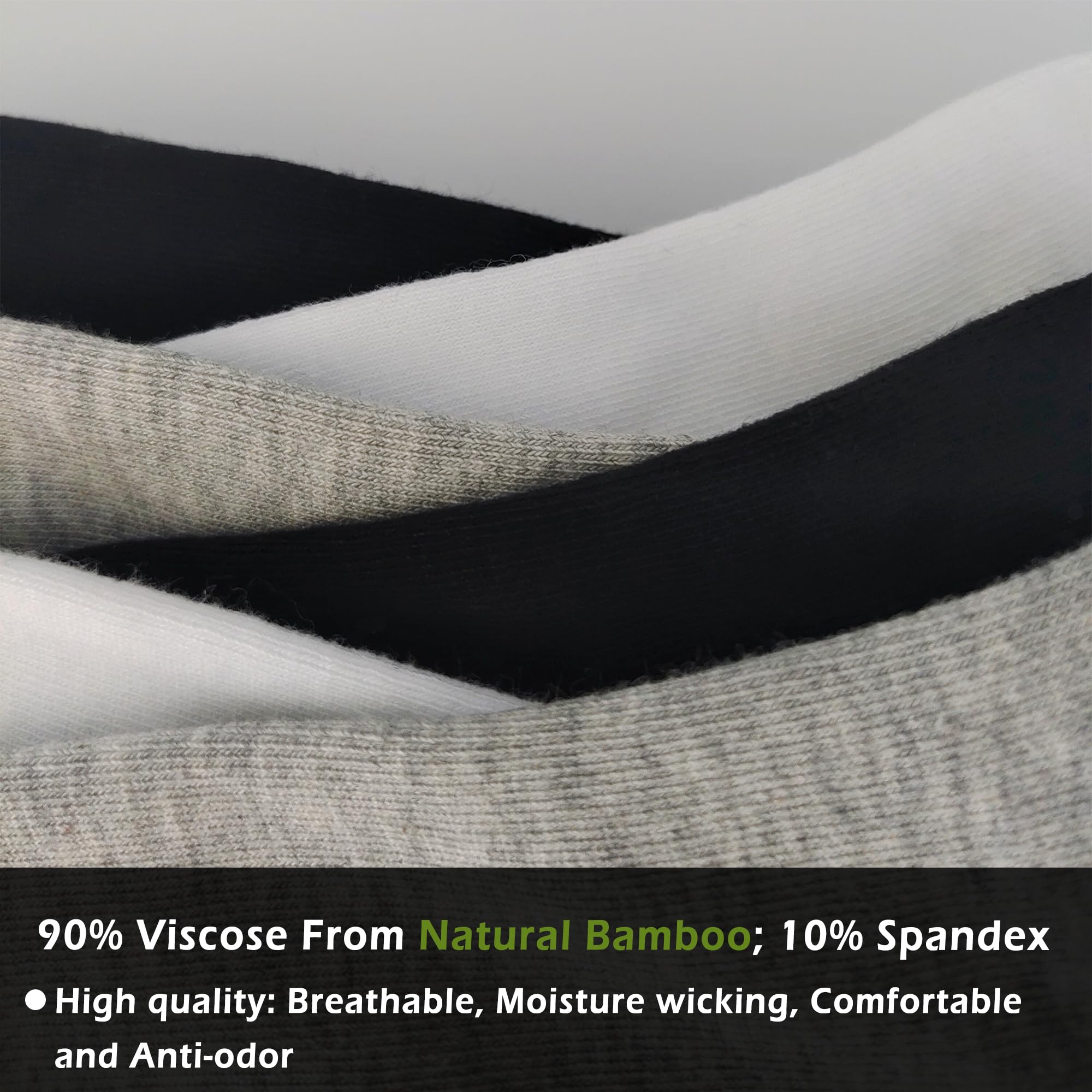 SERISIMPLE Viscose Bamboo Dress Men Sock Thin Soft Crew Anti Odor Lightweight Sock Breathable Comfort Cool soft Sock 5 Pairs (US, Alpha, Large, Regular, Regular, White)