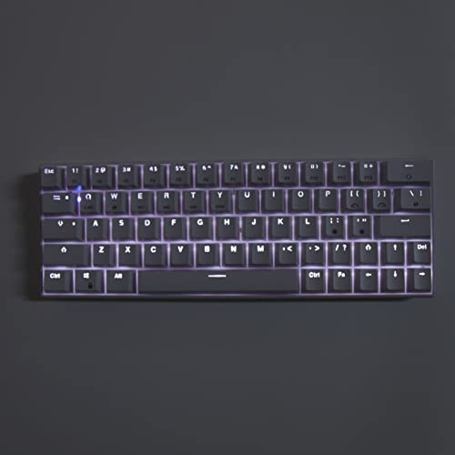 Zyyini 64 Keys Mechanical Keyboard, Wireless PC Gaming Keyboard, Ergonomic Design, with 1800mAh Battery, Wireless Keyboard for Computer PC Gamer(Brown Switch)