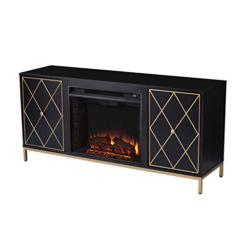 SEI Furniture Marradi Electric Fireplace w/Media Storage, Black