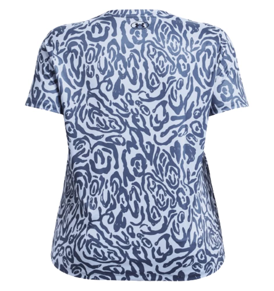 Under Armour Plus Womens UA Velocity Print Short Sleeve Shirt (3XL, Isotope Blue/Mineral Blue - 438)