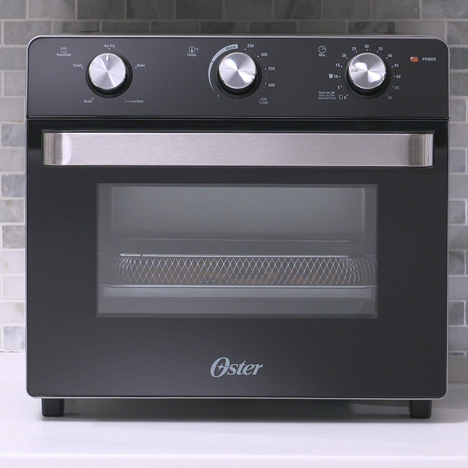 Oster 31160846 Countertop Toaster Oven with Air Fryer 22L 4 Slice in Black
