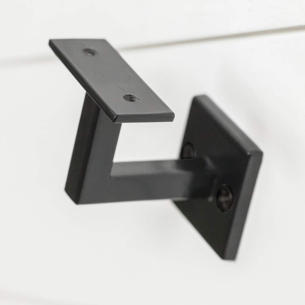 Minimal Handrail Bracket - Modern Steel Metal Stair Rail Black by Bold MFG & Supply in Austin TX