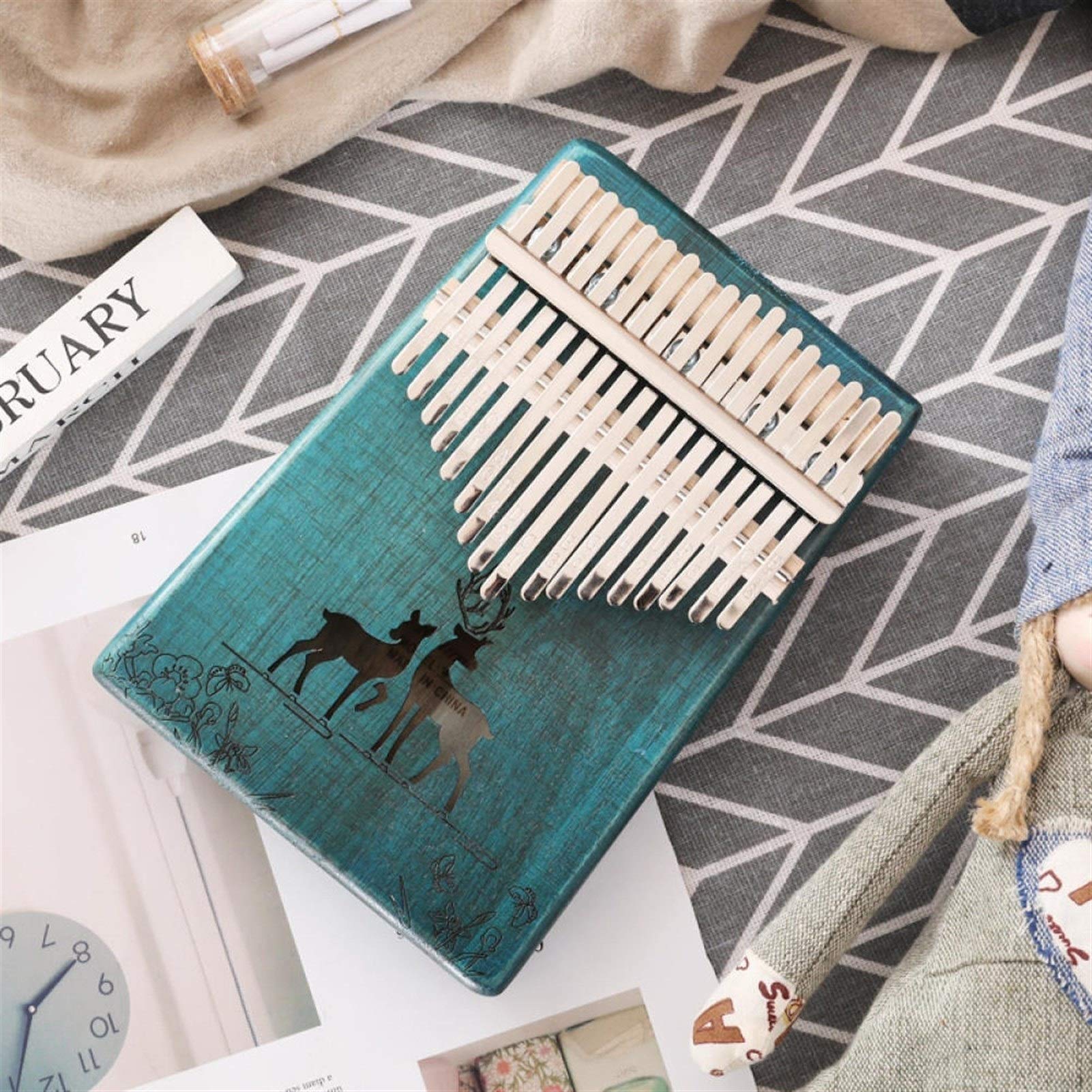 SLFDXDP Thumb Piano Thumb Piano 17-Tone Kalimba Finger Piano Instrument for Beginners Portable Thumb Piano Portable (Color : C)