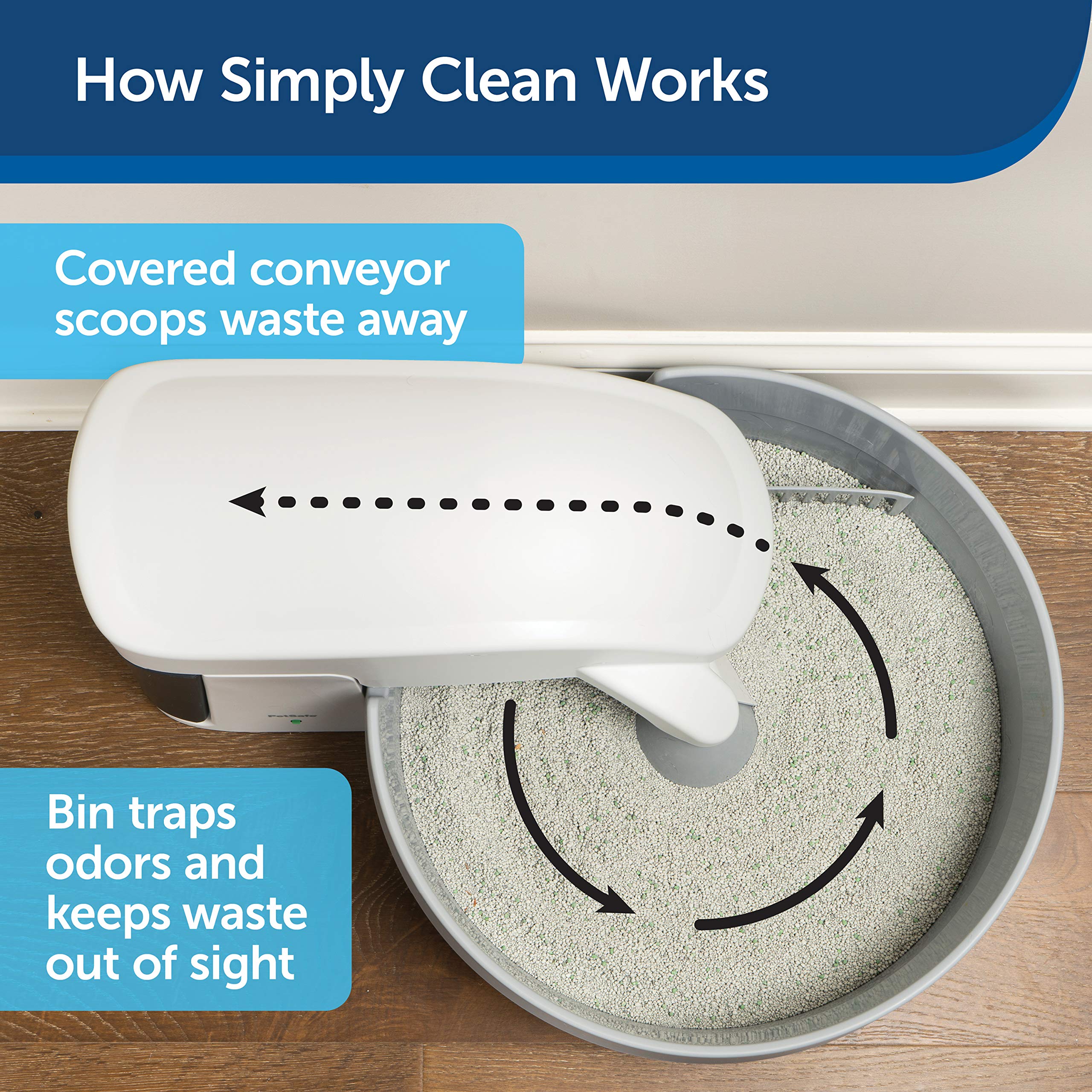 PetSafe Simply Clean Self Cleaning Cat Litter Box, Automatic Litter Box, Works with Clumping Cat Litter