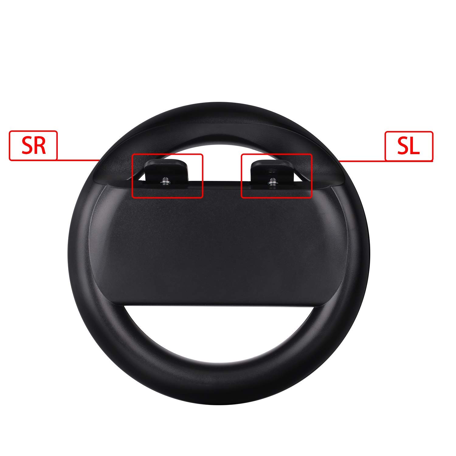 Racing Games Steering Wheel Grip-Suitable for Nintendo Switch Mario Kart, Joy-Con Steering Wheel, Black & Black