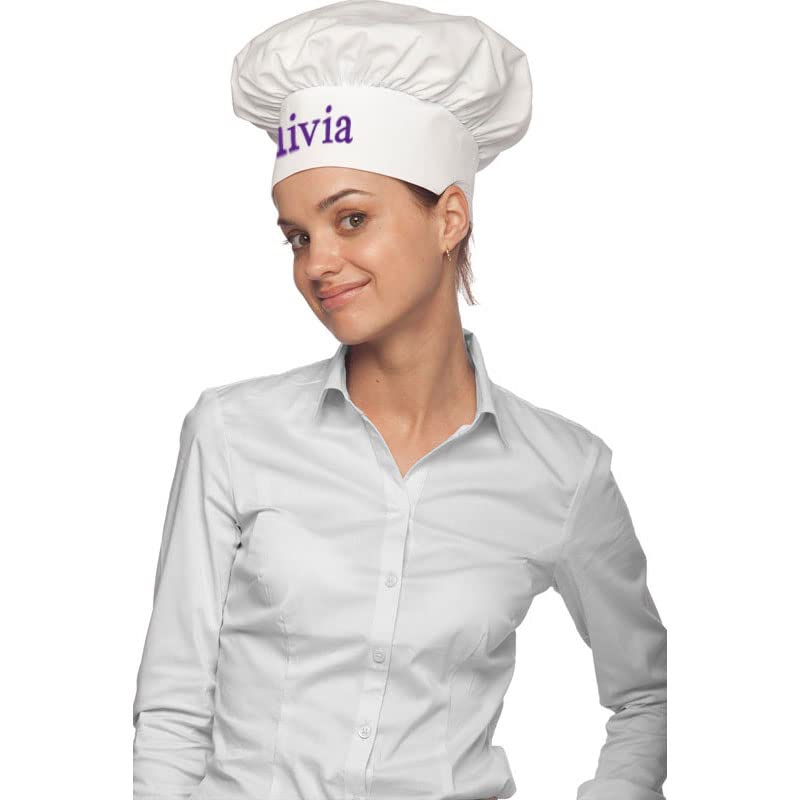THE APRONPLACE Personalized Embroidered Add A Name Chef Hat - Adults & Kids Sizes - 12 Popular Colors - Great Gift Pink