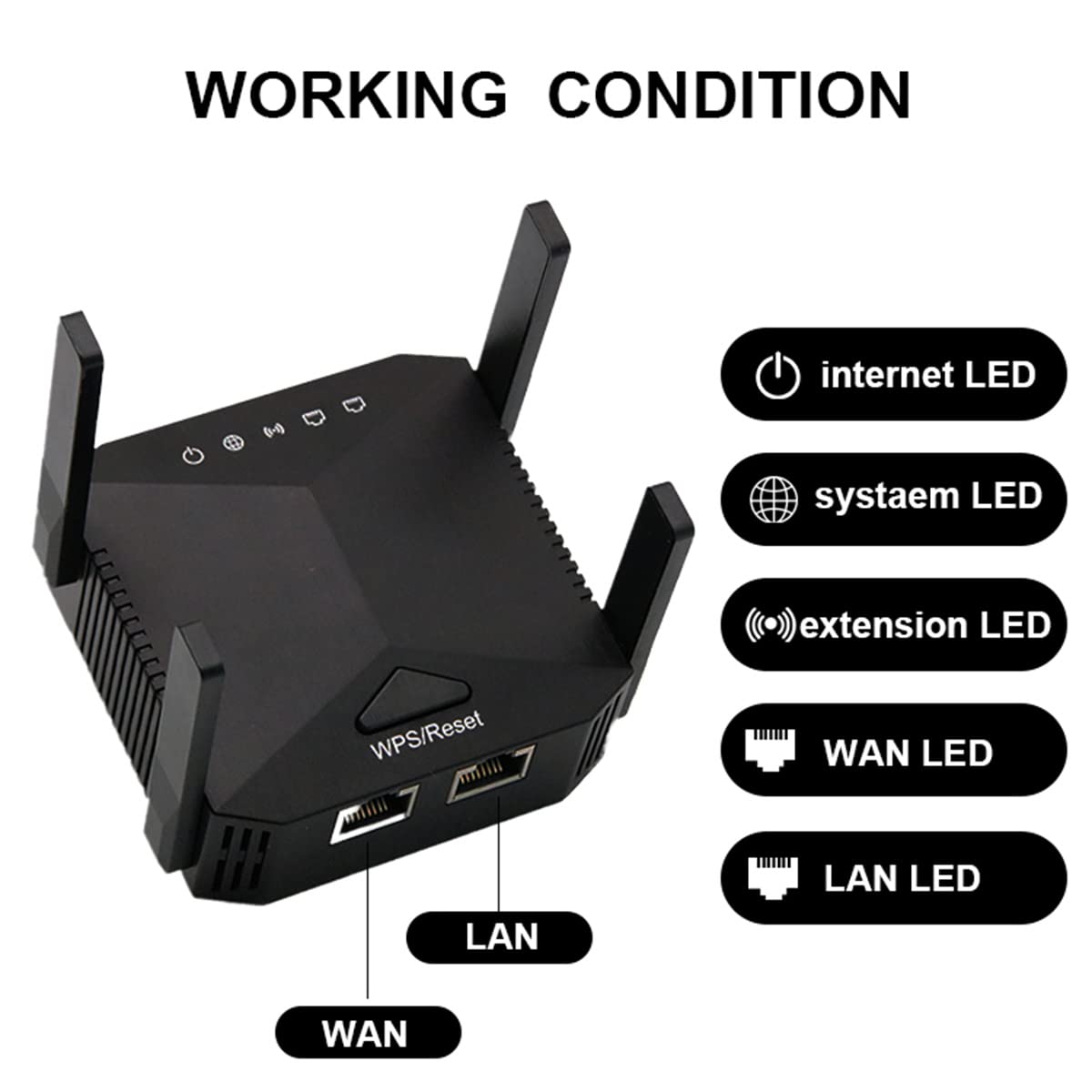 WiFi Extender WiFi Extenders Signal Booster for Home WiFi Internet Booster Repeater Wireless Long Range Network Wi-Fi 2.4g with Ethernet Port Covers Up to 2500 Sq.Ft and 32 Devices