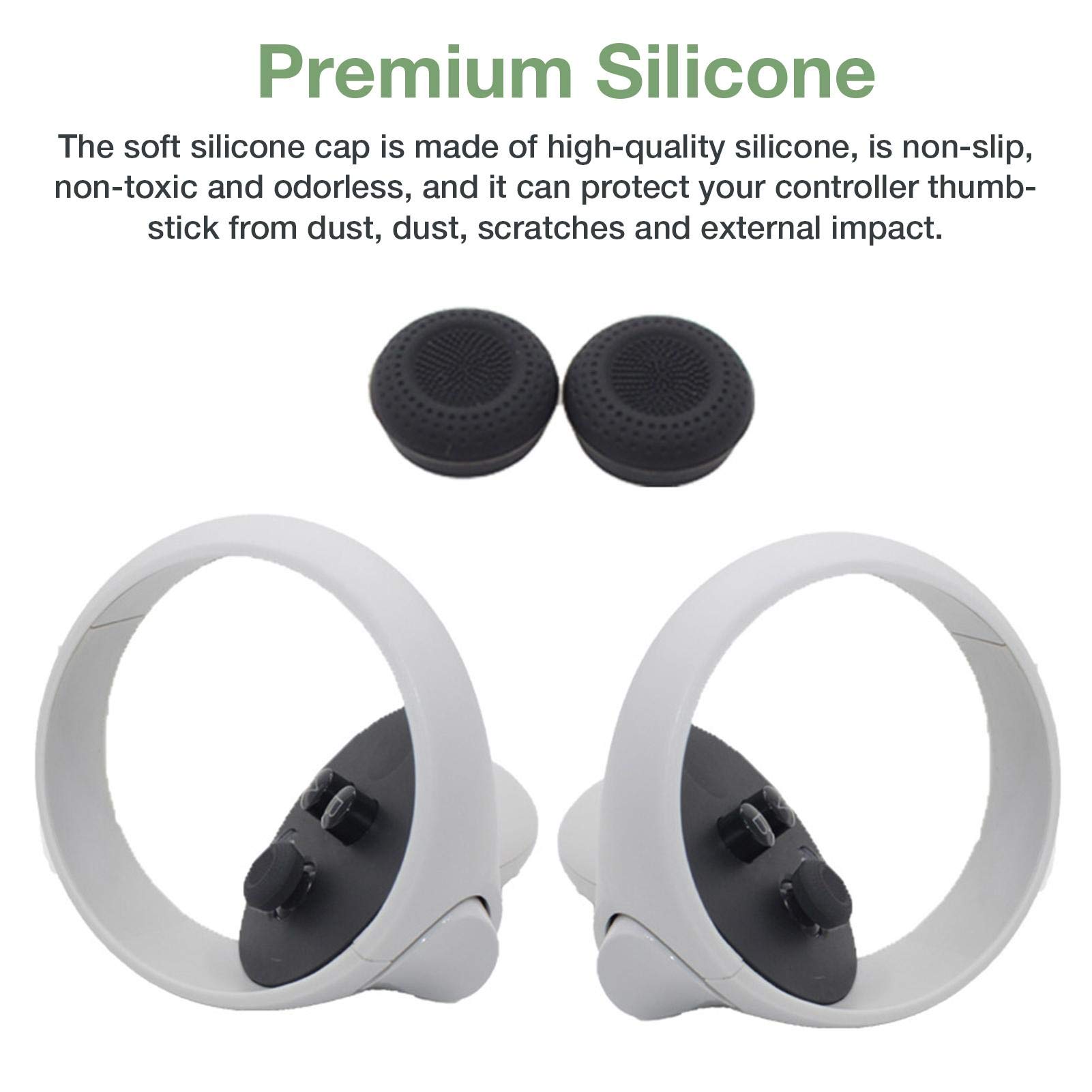 Silicone Thumbstick Caps for Oculus Quest 2 VR, Touch Controller Accessories Replacement Parts Soft Thumb Grip Cap Cover Multiple Colour, Silicone VR Protect Cover Anti-Skid Cap