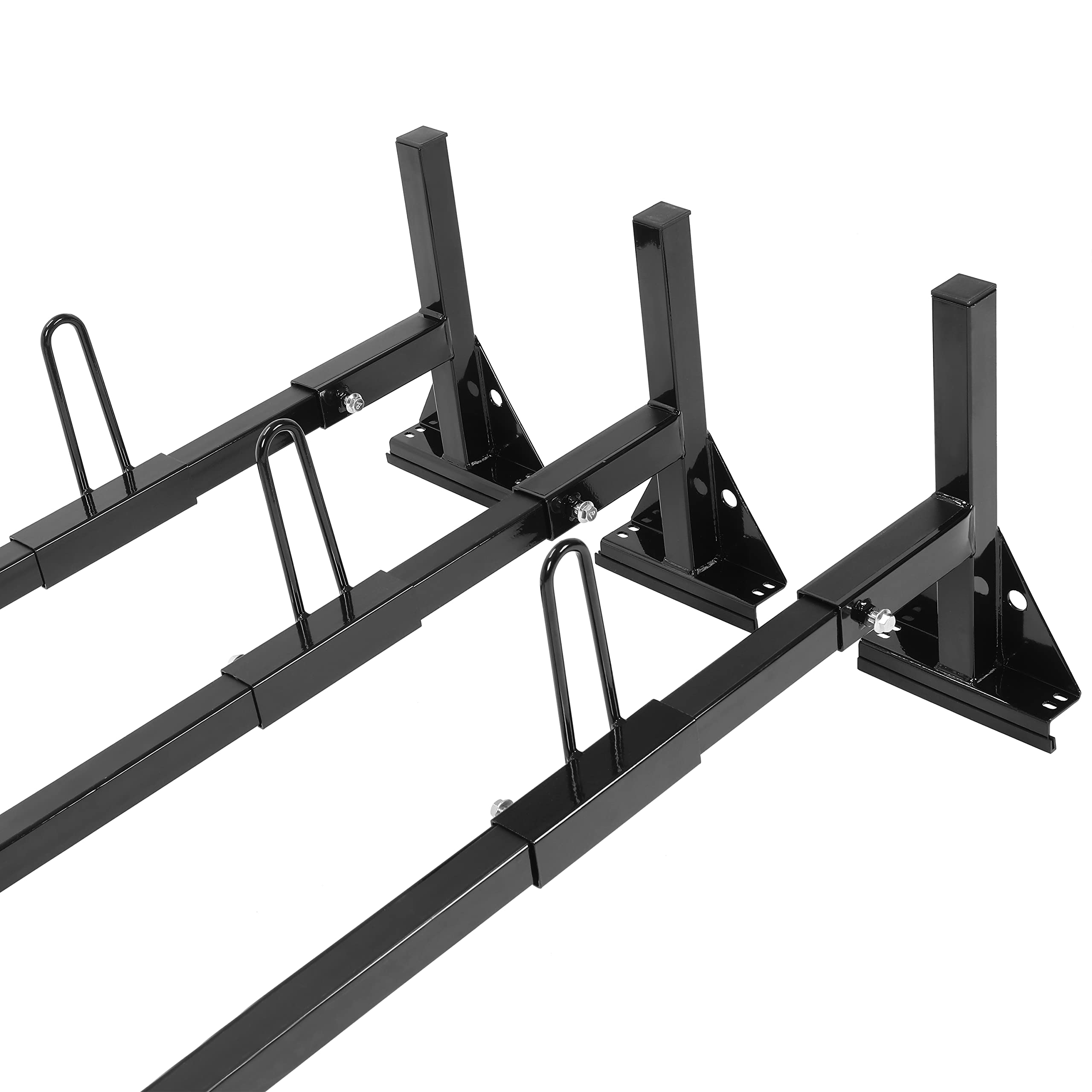 Universal Van Ladder Rack Full-Size Roof Rack Steel Cross Members Compatible with Chevrolet Express Ford E-Series GMC Savana 3 Bars