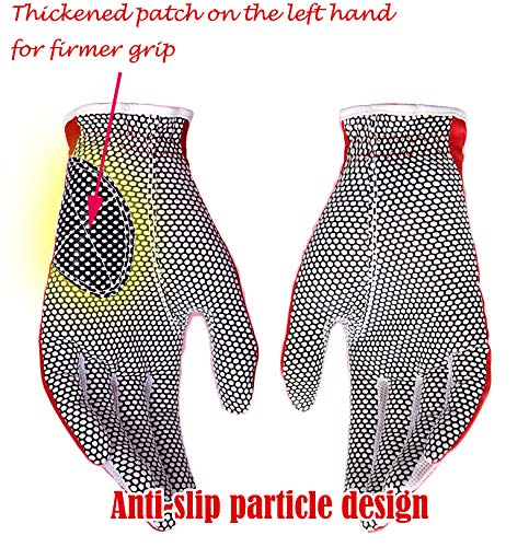 PGM Women's Golf Glove One Pair, Improved Grip System, Cool and Comfortable (Yellow, 20, L)