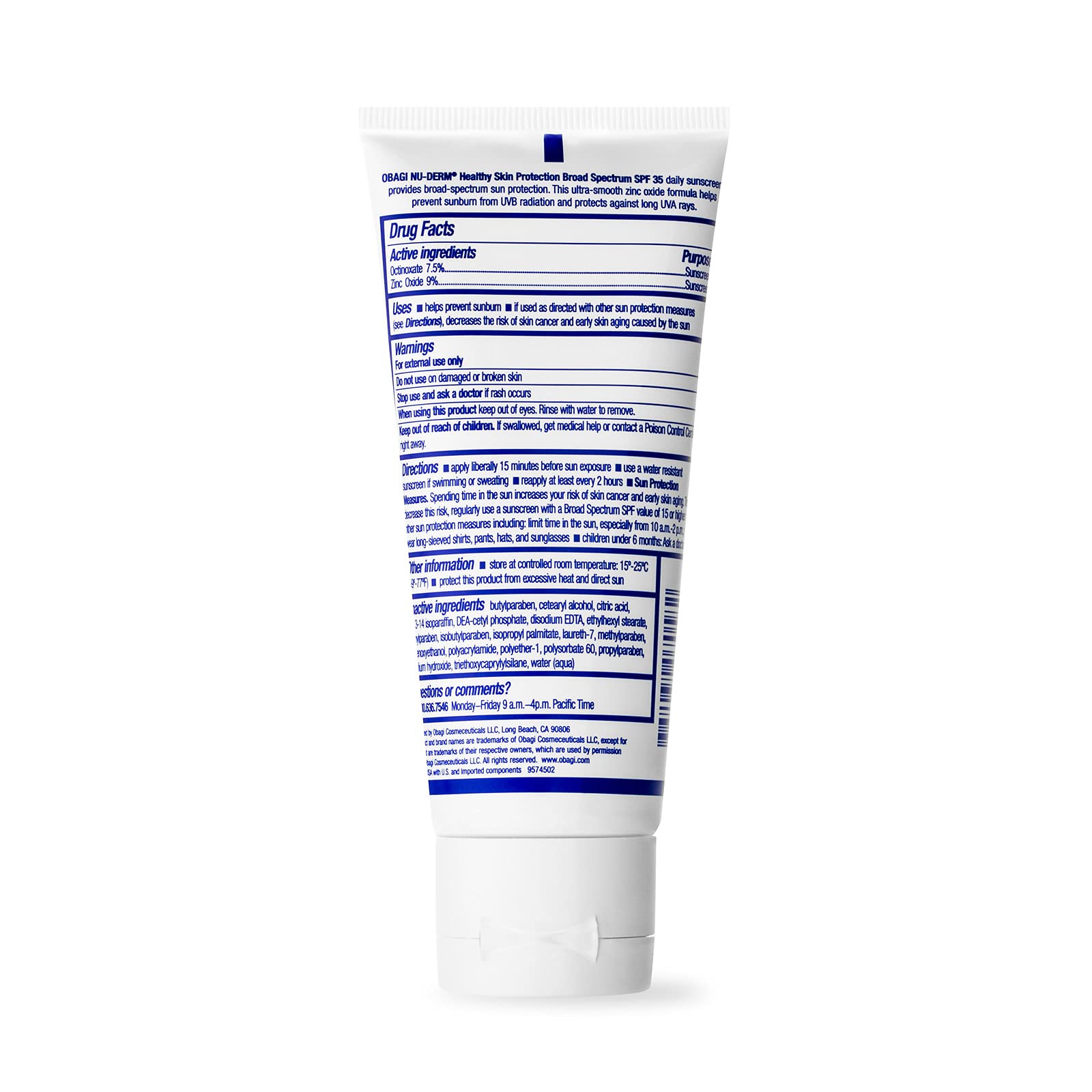Obagi Medical Nu-Derm Healthy Skin Protection Broad Spectrum SPF 35 Sunscreen, 3 oz. Pack of 1