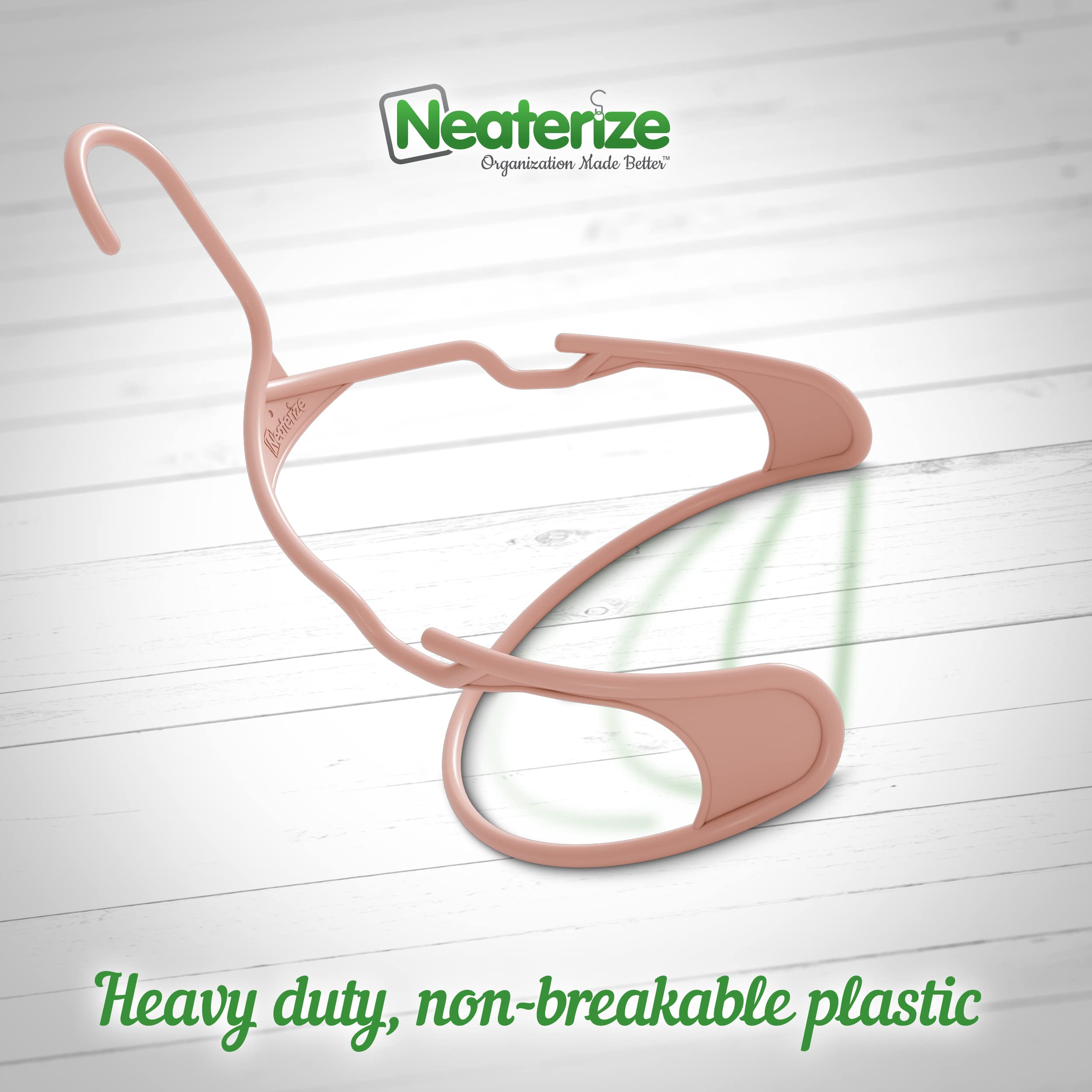 Plastic Clothes Hangers | Durable Coat and Clothes Hangers | Vibrant Color Hangers | Lightweight Space Saving Laundry Hangers | 20, 40, 60 Available (20 Pack - Shell Pink)