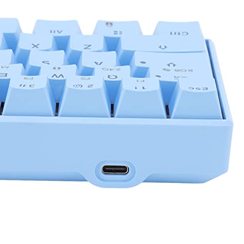 Yoidesu Wireless Mechanical Gaming Keyboard, Blue 64 Keys Wireless RGB Backlight Mechanical Keyboard 3 Modes 2.4G/BT 3.0, 5.0/Type c Wired Gaming Keyboard(Red Switch)
