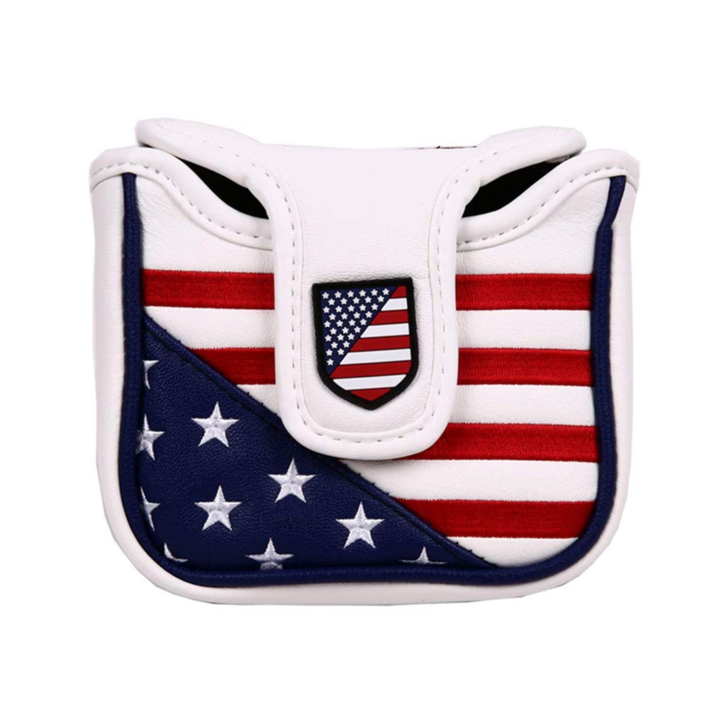 N/C Square Mallet Putter Cover Golf Headcover for Taylormade Spider Tour Magnet 1PCS (White, One Size)