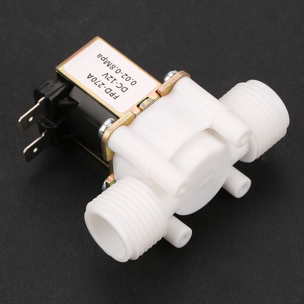 SANON NC Plastic Electrical Inlet Solenoid Water Valve for Water Dispense 12V G1/2
