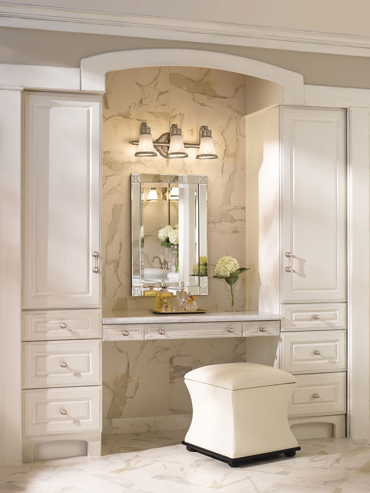 Moen YB9863ORB Waterhill 3-Light Dual-Mount Bath Bathroom Vanity Light Fixture with Frosted Glass, Oil Rubbed Bronze