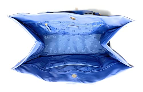 Tory Burch Ella Nylon Tote 88366 Oceanside 413, L17 x H12 x W6, Large