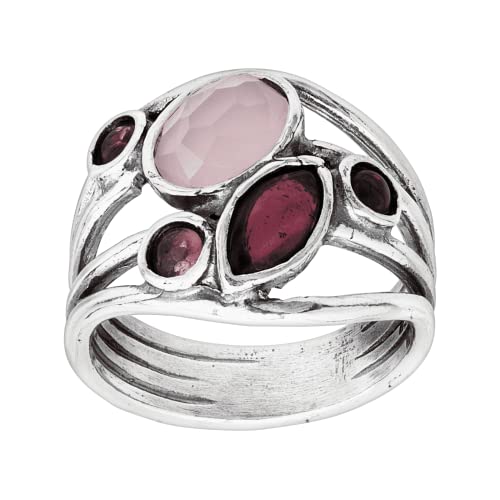 Silpada 'Red Alert' Natural Garnet, Rose Quartz, & Pink Tourmaline Ring in Sterling Silver, Size 10, Size 10