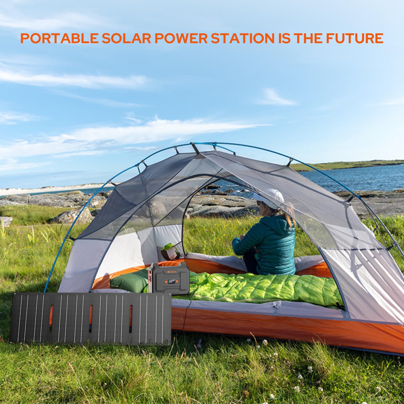 Portable Power Station 100W Portable Generator 146Wh 39600mAh External Lithium Battery Pack with USB C, Portable Power Pack with AC Outlet Power Bank for Camping Home Use RV Vanlife Adventures