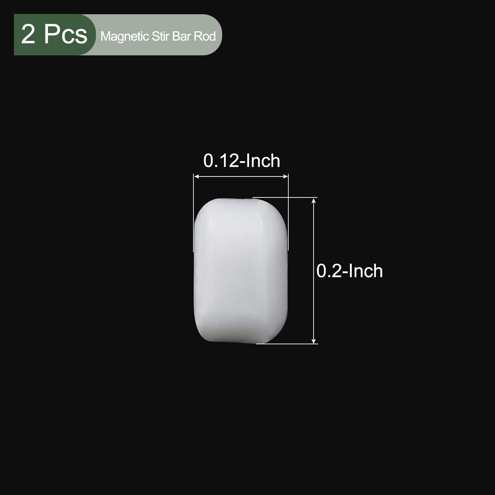 YOKIVE 2 Pcs Magnetic Stir Bar, PTFE Coated Cylinder Type Stirrer | Great for Lab Liquid Solution Stirring Mixing Spinning(White, 0.98 x 0.28-Inch)