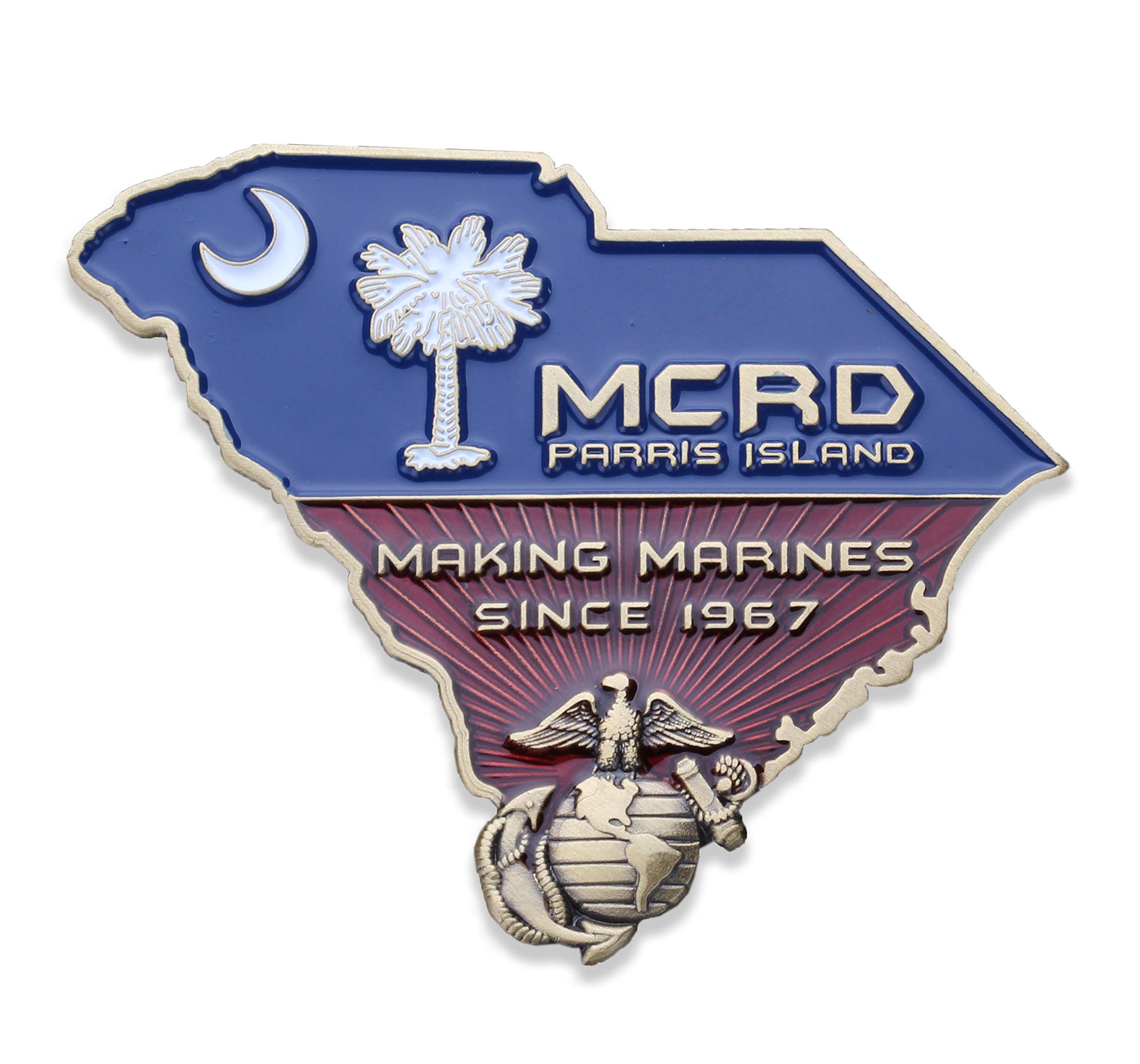 USMC Parris Island Challenge Coin - MCRD Marine Corps Recruit Depot Military Coin - Challenge Coin Designed by Marines for Marines! Officially Licensed
