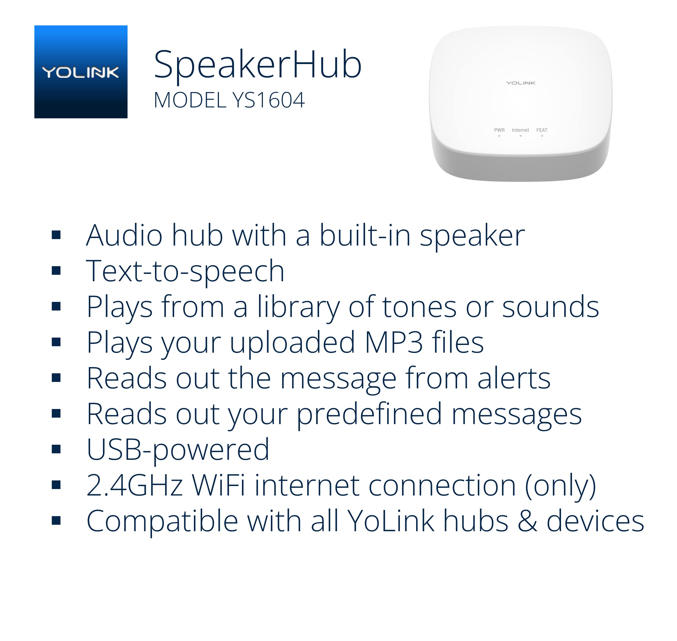 YoLink LoRa Smart Outdoor Contact Sensor & SpeakerHub Starter Kit: SpeakerHub Audio hub, (2) Gate & Shed Door Sensors, Email/SMS/Push Alerts, 1/4 Mile Open Air Range, Alexa, IFTTT, Home Assistant