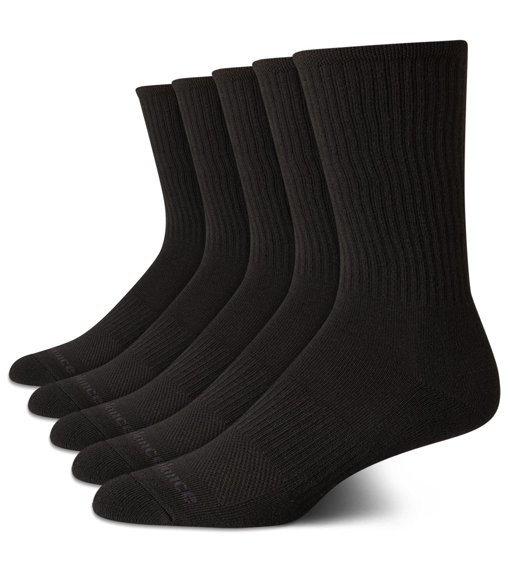 New Balance Men's Athletic Arch Cushion Comfort Crew Socks (5 Pack), Size 6-12.5, Black/White