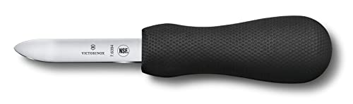 Victorinox 7.6394 Oyster Knife Easily Shuck Oysters and Open Shellfish Straight Blade in Black, 6.5 inches