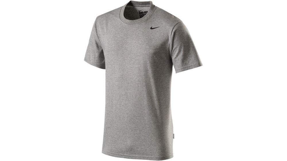 NIKE Men's Dri-FIT Cotton 2.0 Tee, Dark Grey Heather/Dark Grey Heather/Black, Small