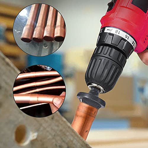 Yakamoz 5pcs Copper Pipe Swaging Tool Copper Tube Expander 1/4" Hex Shank Drill Bit Flaring Set for HVAC Air Conditioner Repairing Swage Tools