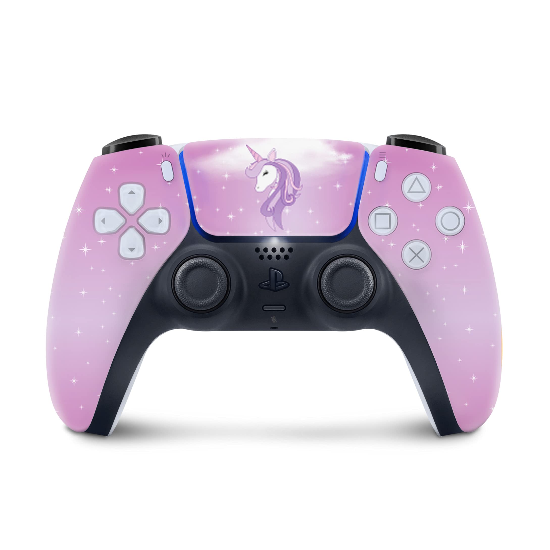 TACKY DESIGN Unicorn Skin for PlayStation 5 Console and 2 Controllers, PS5 pink pastel Kawaii skin Vinyl 3M Decal Stickers Full wrap Cover (Disc Version)