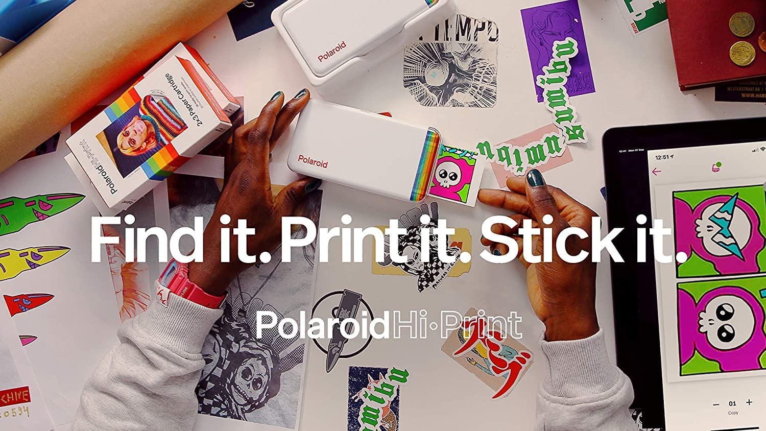 Polaroid Hi-Print 2X3 Paper Cartridge 20 sheets + Purple Album Holds 64 Photos