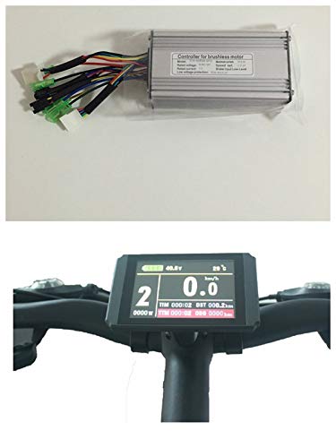 NBPower 36V/48V 500W 22A Brushless DC Motor Controller Ebike Controller +KT-LCD8H Color Display One Set,Used for 500W Ebike Kit.