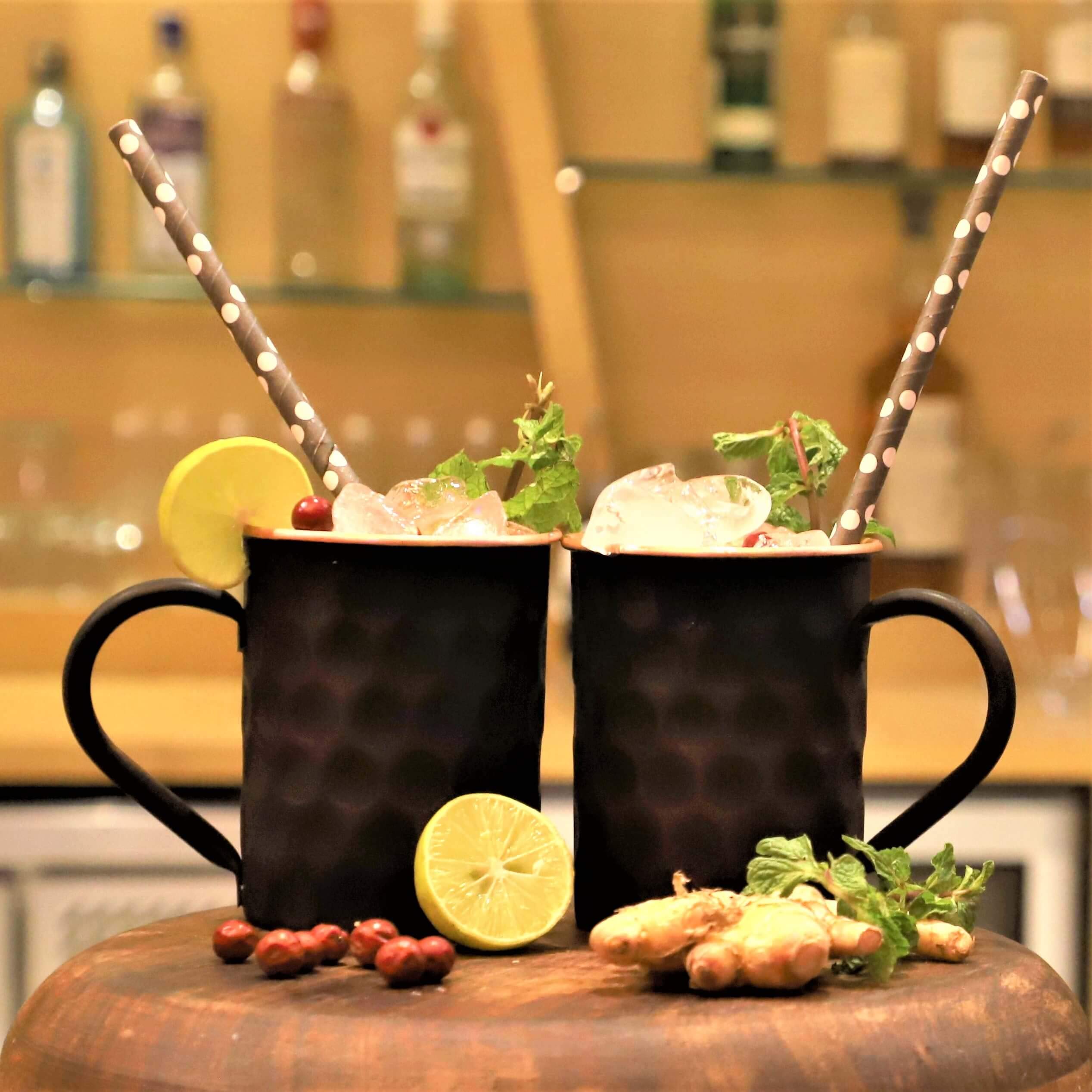 Staglife Black Matte Moscow Mule Copper Mugs, 16 Oz [Set of 2] Black Moscow Mule Copper Mugs, 16 Oz [Set of 2]