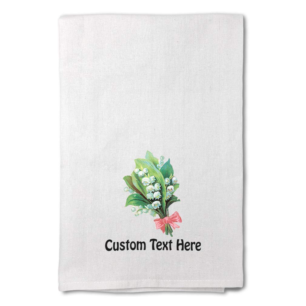 Style In Print Custom Decor Flour Kitchen Towels Lilies of Valley Vintage Look Botanical & Flowers Botanical & Flowers Flowers Cleaning Supplies Dish Towels Personalized Text Here