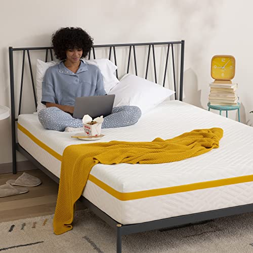 Simmons - Gel Memory Foam Mattress - 10 Inch, Full Size, Medium Feel, Motion Isolating, Moisture Wicking Cover, CertiPur-US Certified, 100-Night Trial