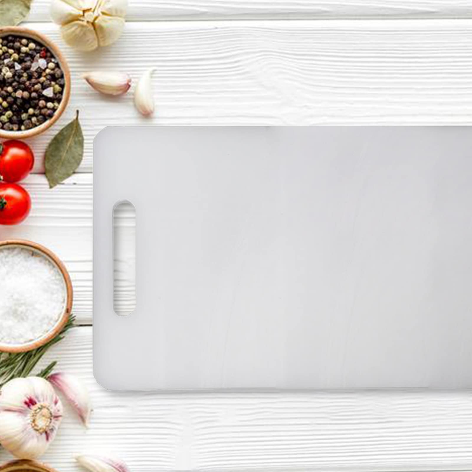 Strictly Sinks Acrylic Cutting Board - Non Slip Cutting Board for Meat, Vegetables & Fruits, Large Dishwasher Safe Cutting Board with Handle - Over the Sink Cutting Board (17-3/8" x 11" x 7/8") White