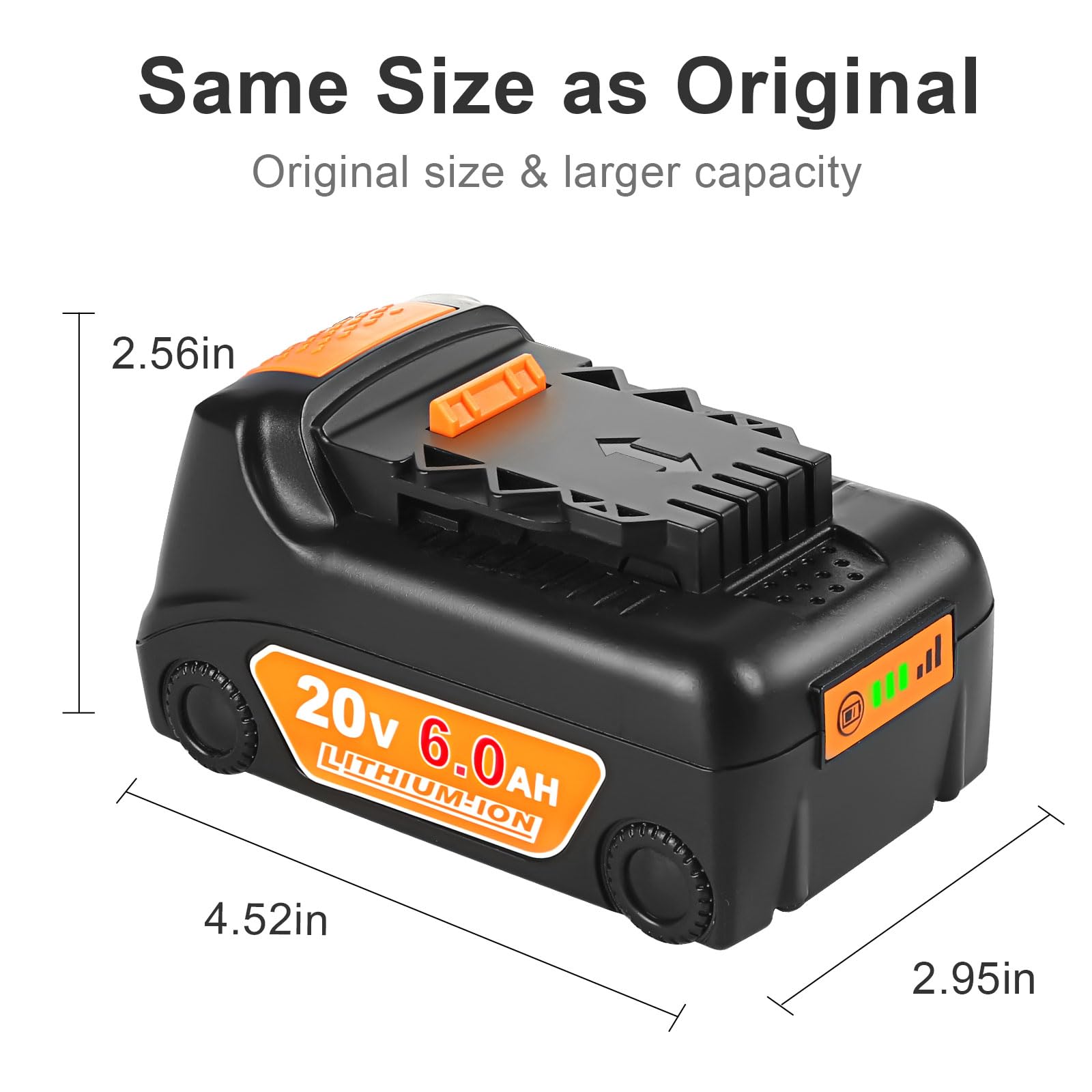 Upgraded 20V 6.0Ah Battery Replacement for Dewalt 20v Battery 2Pack Compatible with Dewalt 20v DCD/DCF/DCG Series Power Tools Gold