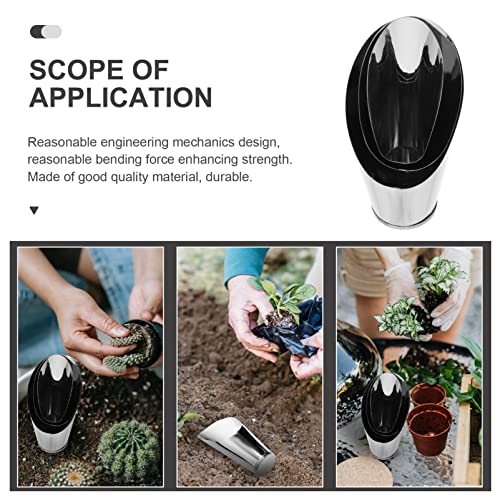 Yardwe 9pcs Silver Pot Care Vegetation Weeding Scoops Metal The Accessories Garden Cleaner Tools Scoop: Tool Spade Ceramic Rake Bonsai Cups Miniature Potted Bucket Home Steel Scoopers