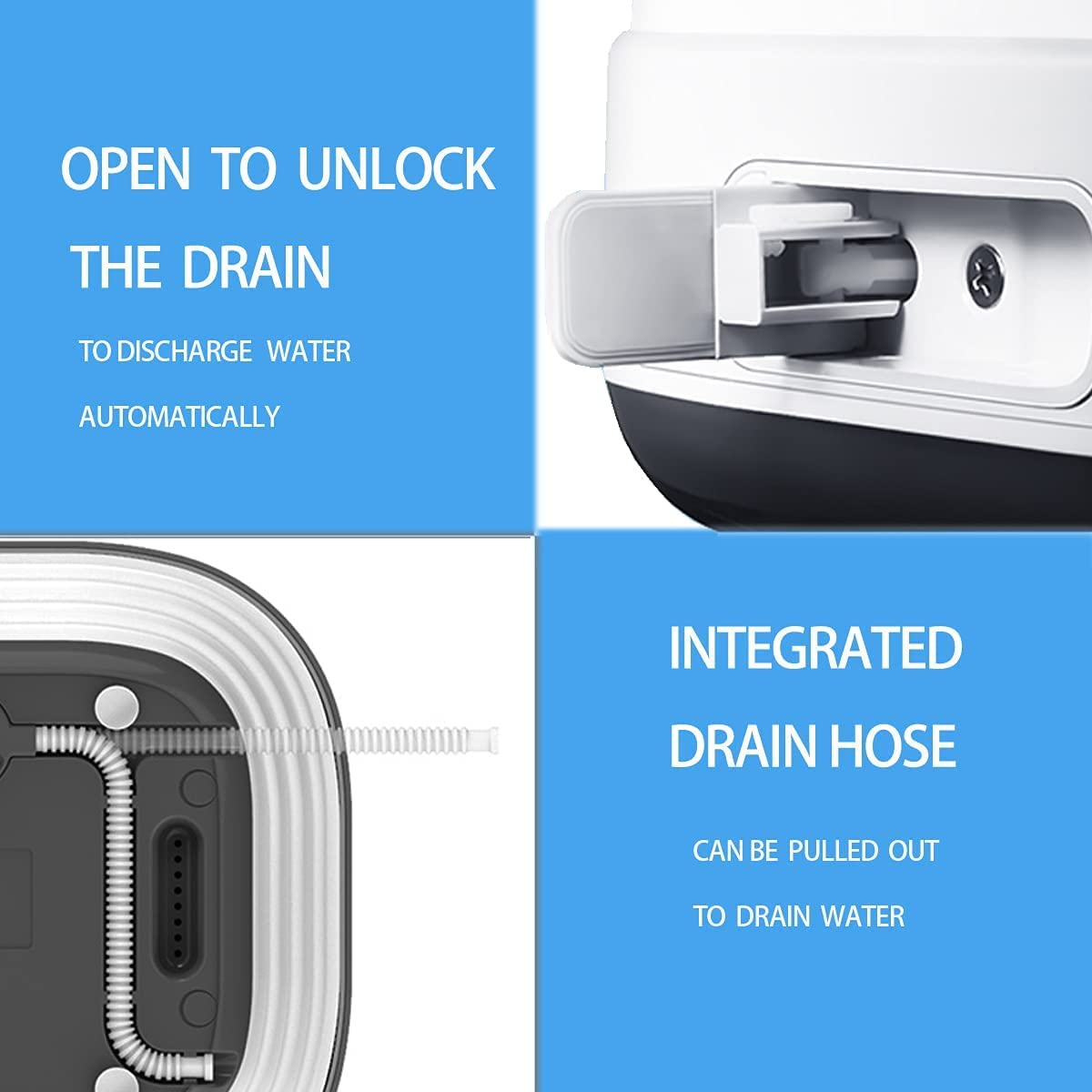 MOYU Mini Portable Bucket Washer Foldable Washing Machine with Soft Spin Dry and Drainage Pipe Pink (English User manual and button labels)