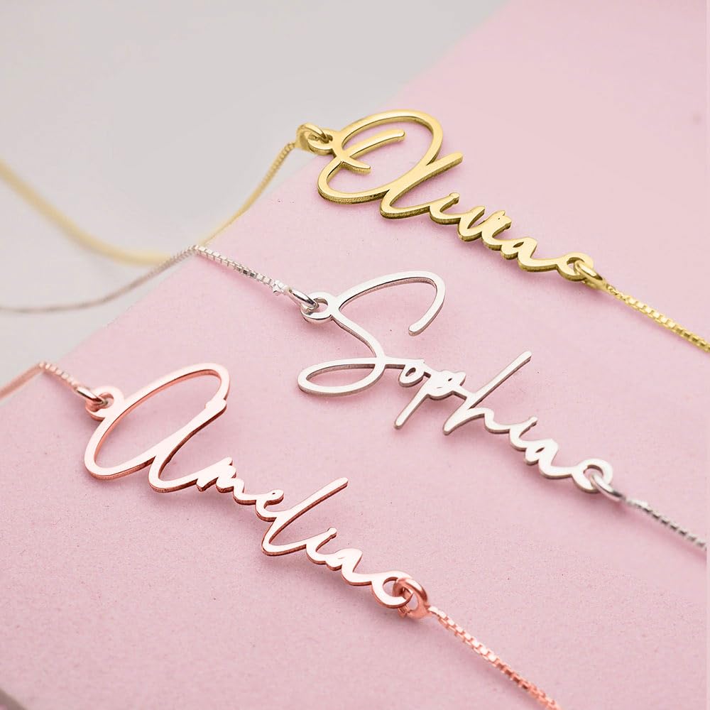PicturesOnGold Custom Name Anklets for Women in Sterling Silver or 14K Gold Personalized Ankle Bracelet Jewelry With Any Name or Word