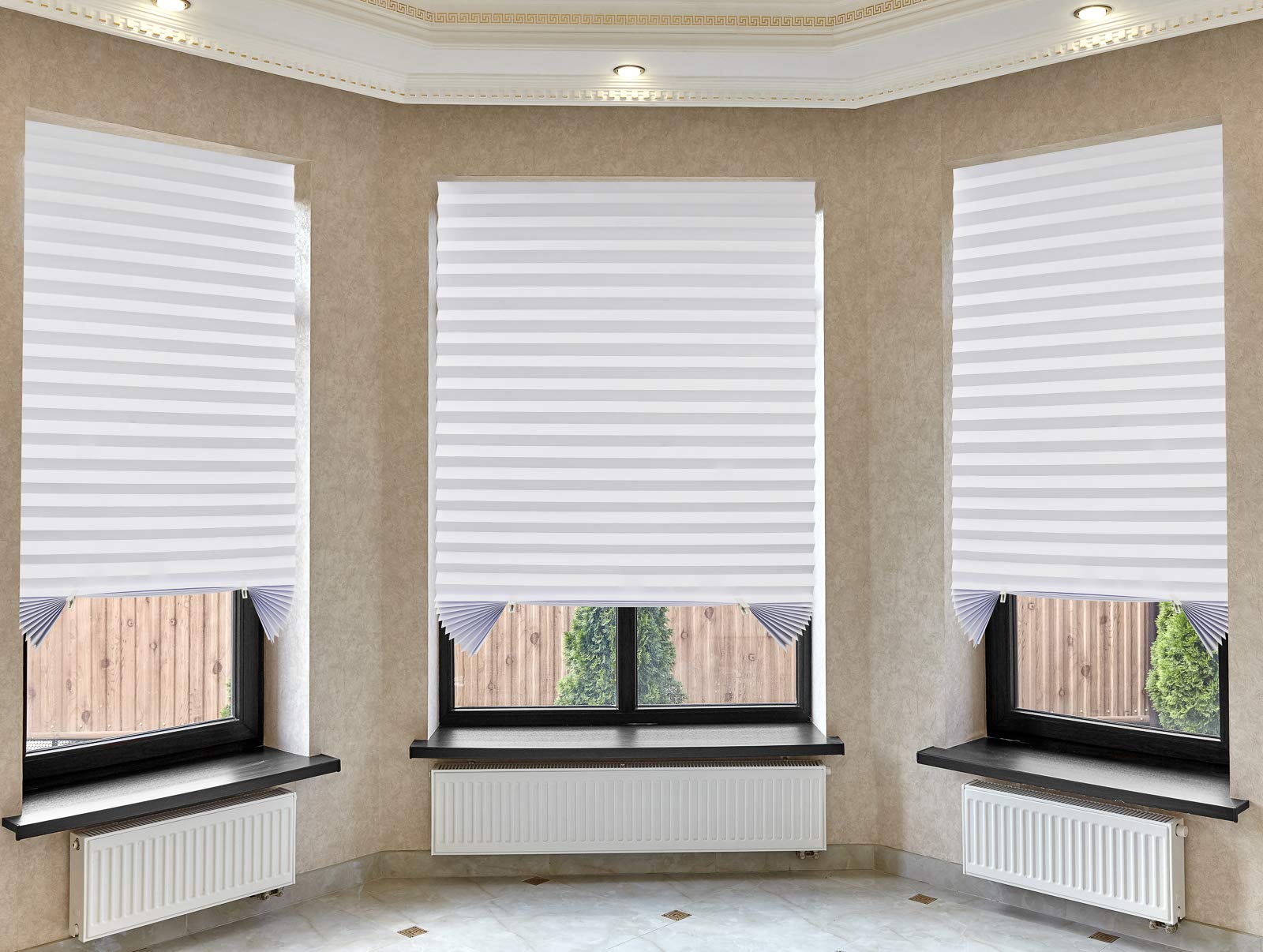 Mirrotek Pleated Window Paper Shades Light Filtering Blinds White 36" x 69" (Pack of 6 Temporary Blinds),MT1050