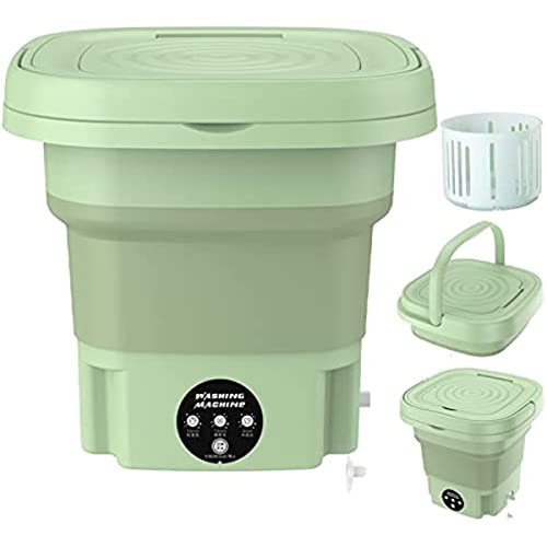 Portable Washing Machine High Capacity Mini Washer with 3 Modes Deep Cleaning Half Automatic Wash Foldable Washing Machine with Soft Spin Dry for Socks Baby Clothes Towels Delicate Items (Green)