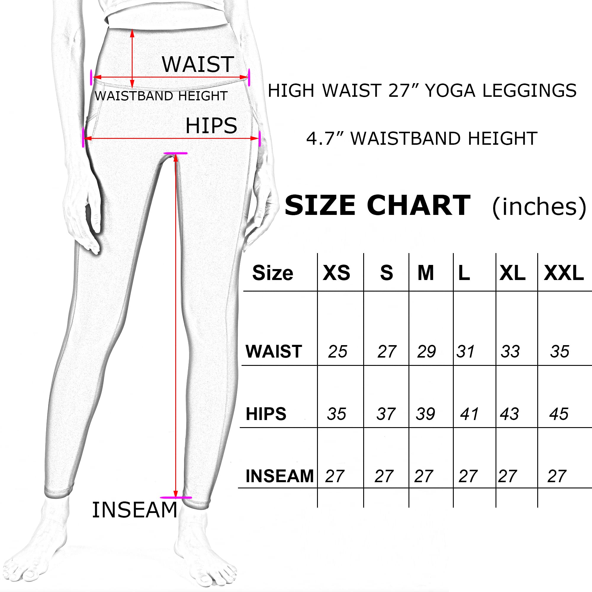 Telamon Women's High Waist Workout Yoga Pants with Pockets Tummy Control Non See-Through Compression Leggings