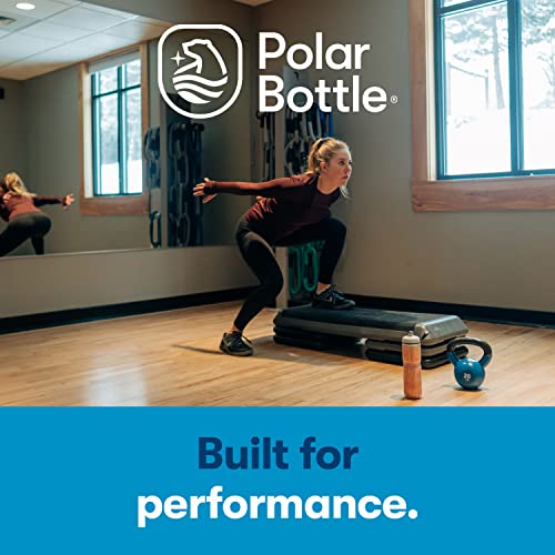 Polar Bottle Sport Insulated Water Bottle - BPA-Free, Sport & Bike Squeeze Bottle with Handle (Contender - Charcoal & Silver, 24 oz)