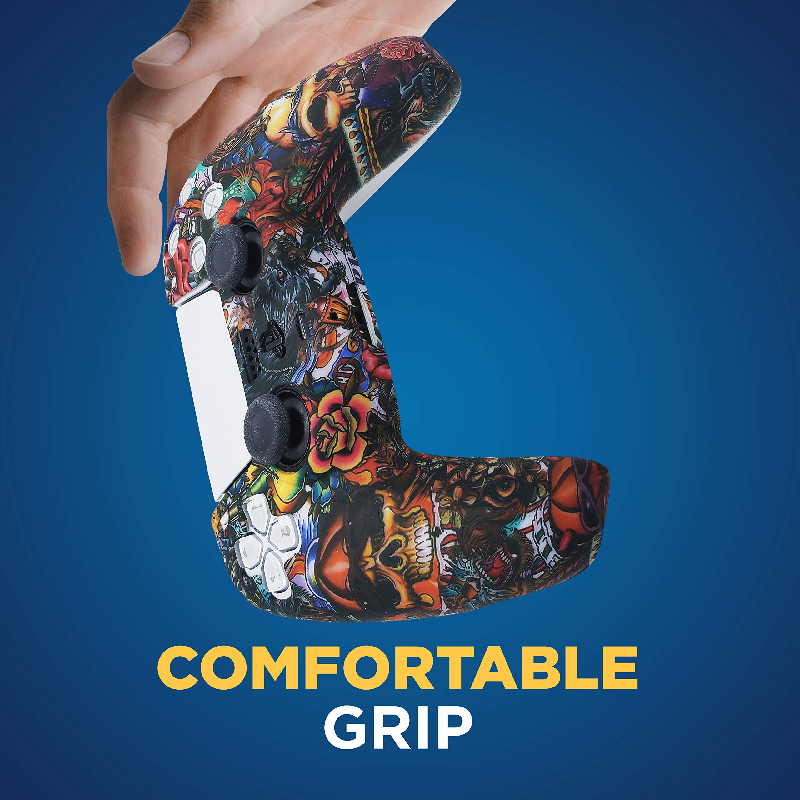 PS5 Silicone Gel Grip Controller Cover Skin Protector (ps5 Skull) Compatible for Sony PlayStation 5, Compatible for PlayStation 5 Accessories, Wireless Controller Protector Covers, PS5 Skin