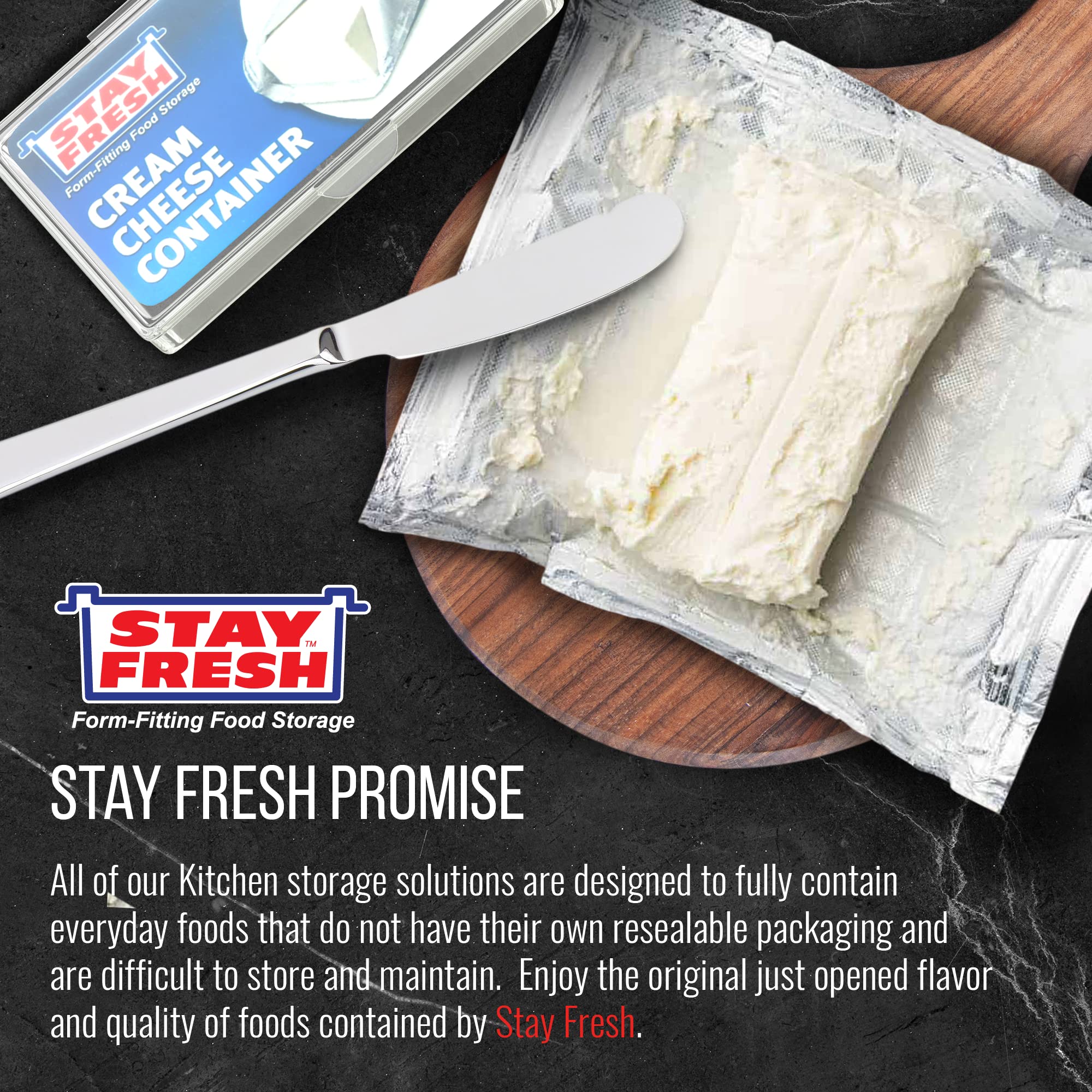 Stay Fresh Cream Cheese Container For Fridge Clear Plastic for Cream Cheese, Dishwasher Safe, BPA Free β Cheese Dish for your Pantry, Counter, Refrigerator