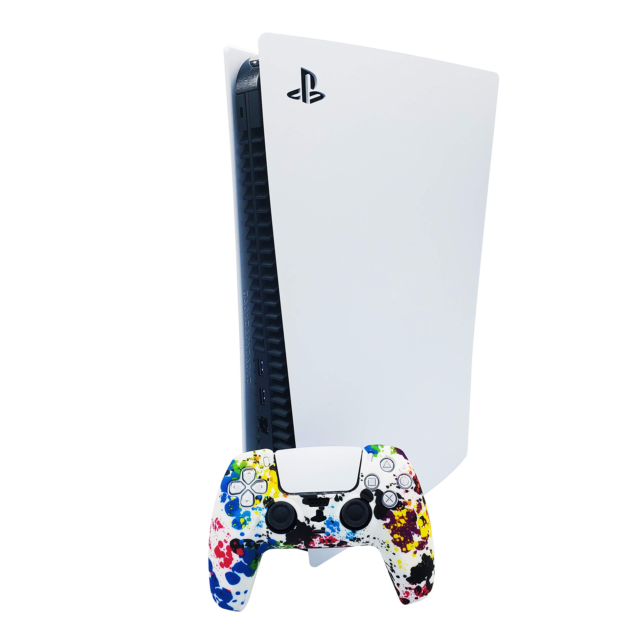 PS5 Silicone Gel Grip Controller Cover Skin (PS5 Paint Splash Skin) Compatible for Sony PlayStation 5, Compatible for PlayStation 5 Accessories, Wireless Controller Protector Covers, PS5 Skin