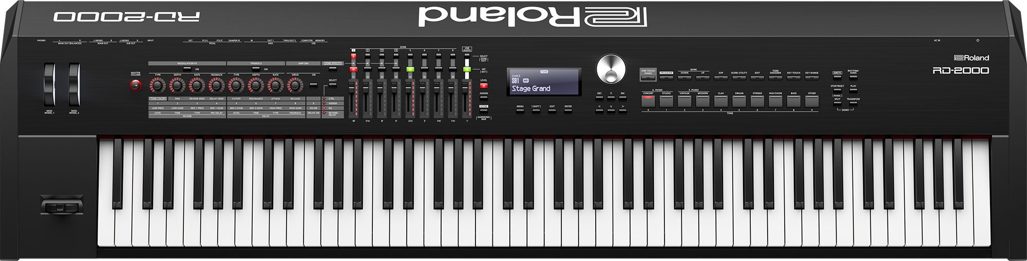 Roland RD-2000 Premium 88-key Digital Stage Piano,Black and Roland KC-L Large Keyboard Cover